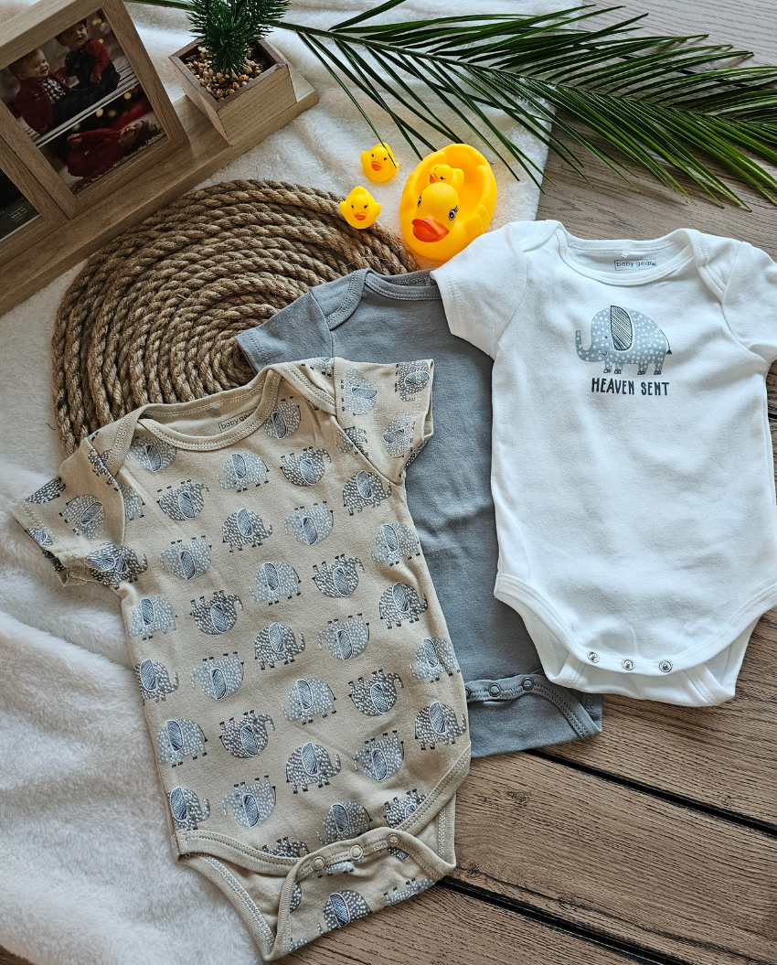 Set de 3 Bodys Unisex Marca Baby Gear - Merkaverso